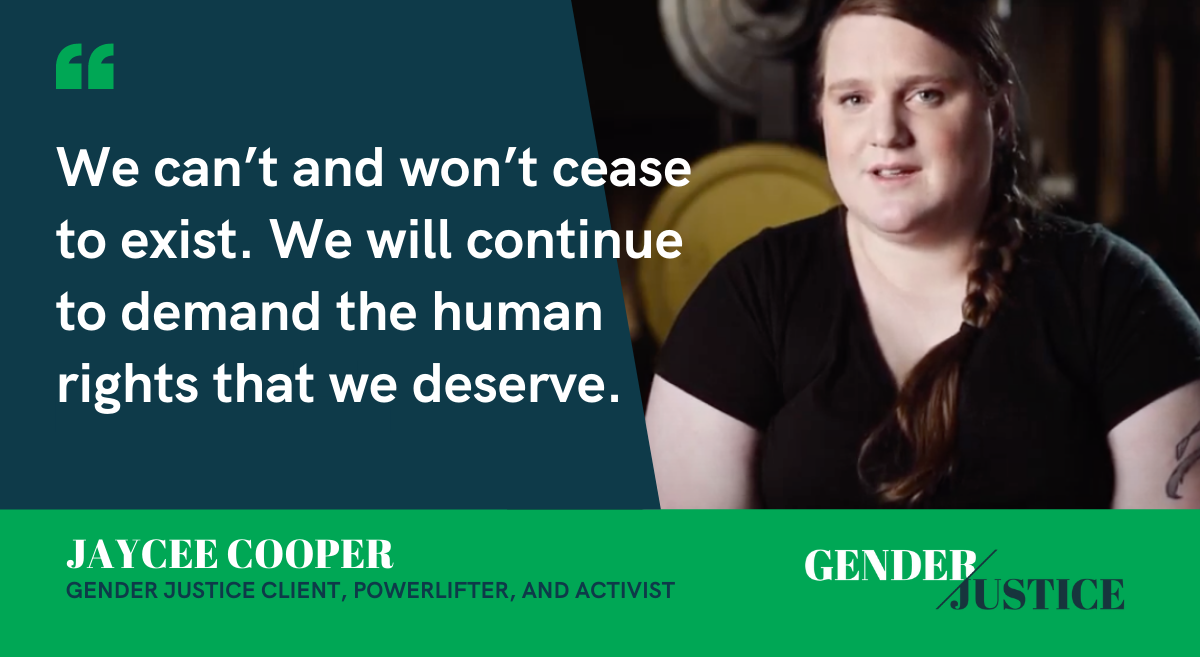 A Trans Day of Visibility Message from JayCee Cooper - Gender Justice